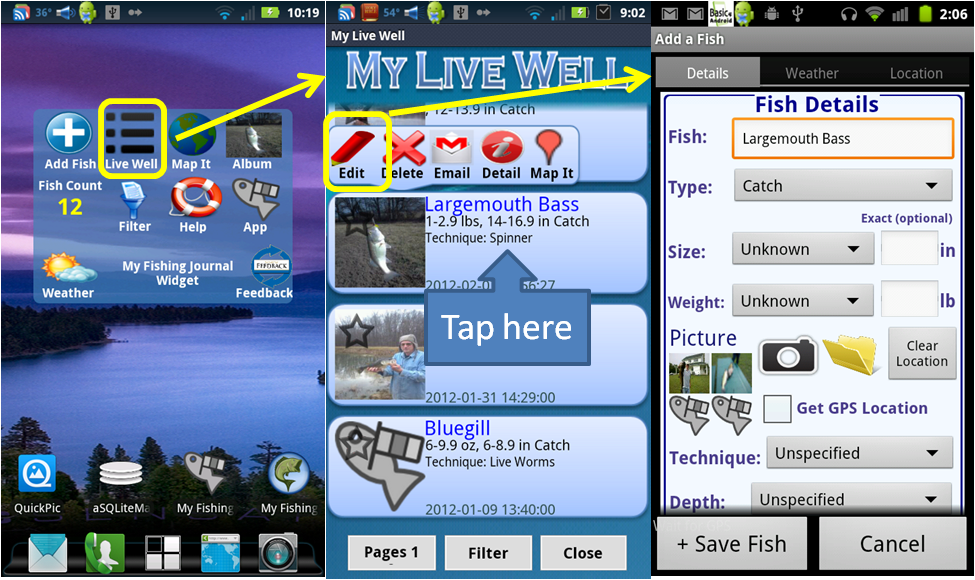 Edit Fish Details – My Fishing Journal Widget – Mindware Consulting, Inc.